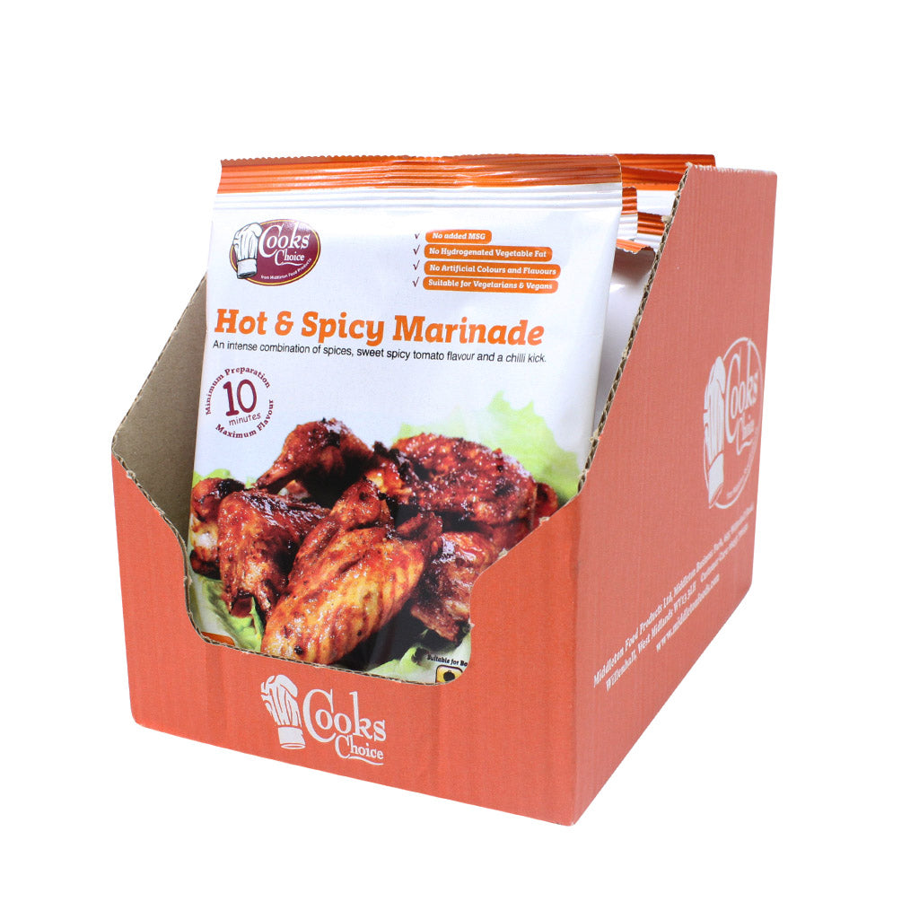 Hot & Spicy Flavour Sachet Retail Boxes - 20 x 60g Sachets – Butchers ...