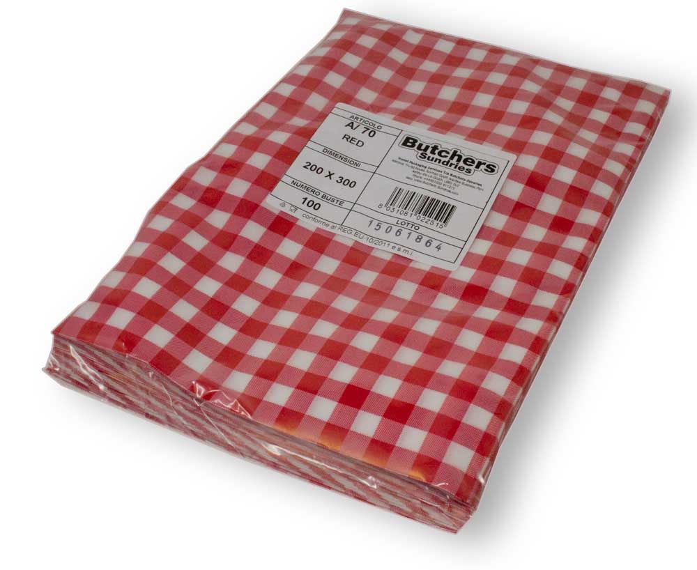 Red Gingham Vacuum Pouches (200 x 300) - 100/Pack – Butchers-Sundries